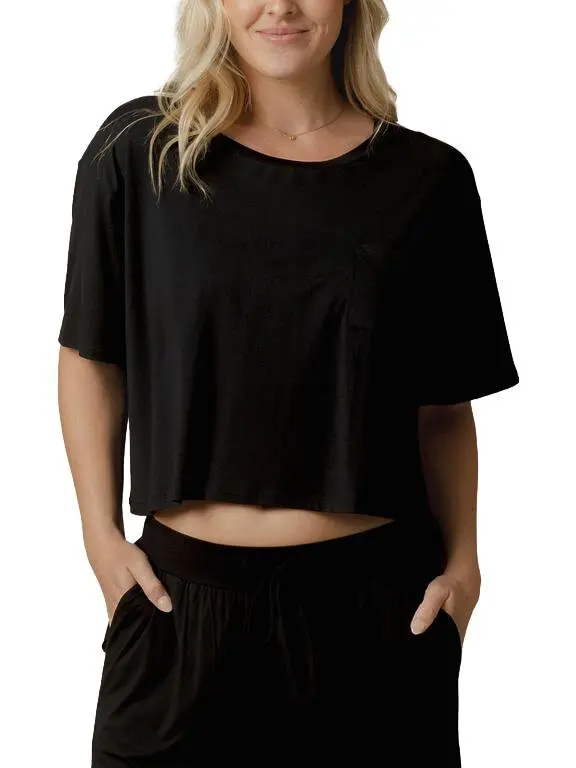 KINDRED BRAVELY Aria Cropped Short Sleeve Top - Black