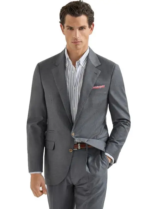 Brunello Cucinelli Super 150s Virgin Wool Batavia Twill Blazer - Medium Grey