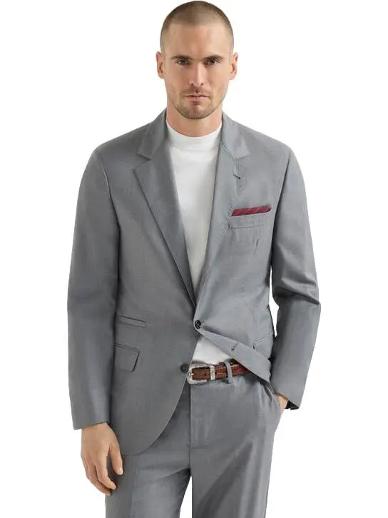 Brunello Cucinelli Hopsack Blazer - Grey