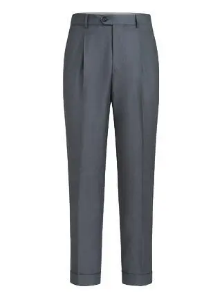 Brunello Cucinelli Super 150s Virgin Wool Batavia Trousers - Medium Grey