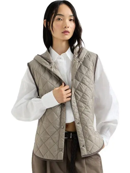 Brunello Cucinelli Vest With Thermore® Padding - Light Brown