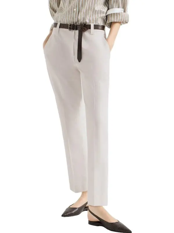 Brunello Cucinelli Cigarette Trousers - Oat