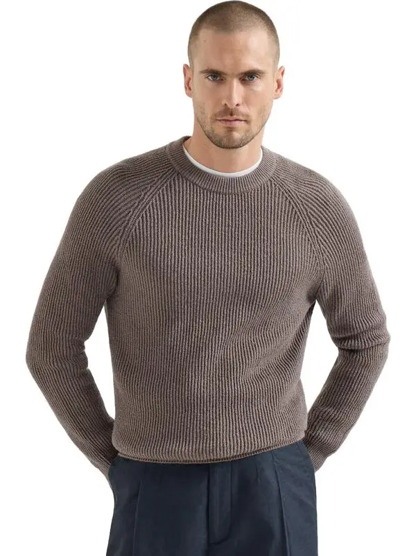 Brunello Cucinelli English Rib Knit Sweater - Hazelnut
