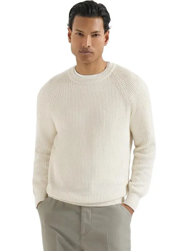 Brunello Cucinelli English Rib Knit Sweater - Panama