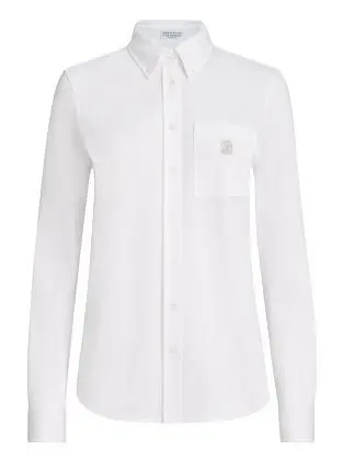 Brunello Cucinelli Cotton Piqué Shirt - White