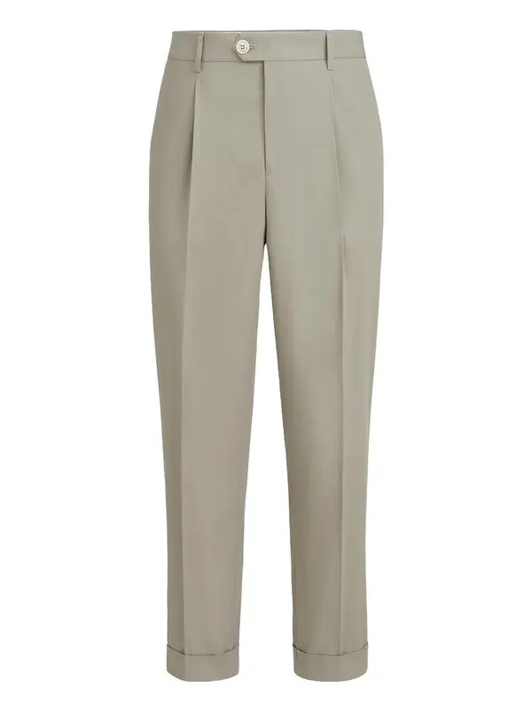 Brunello Cucinelli Trousers With Pleats - Khaki