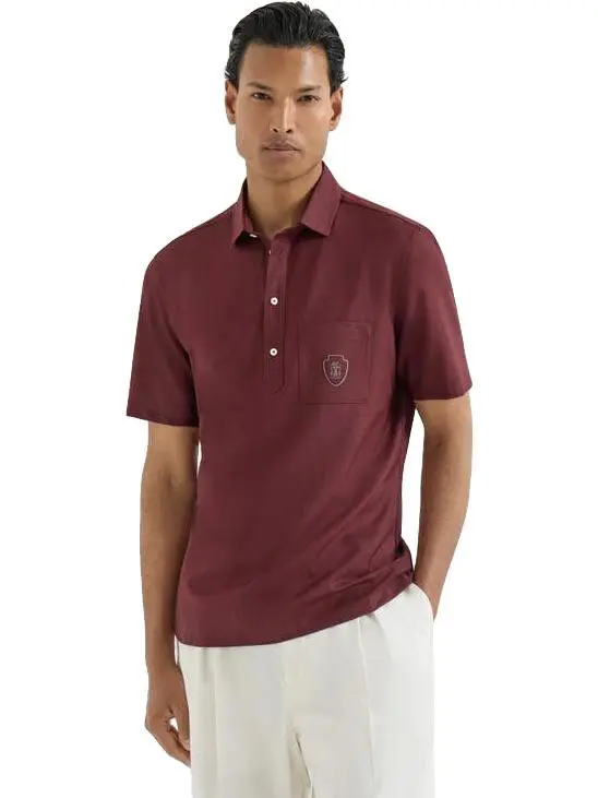 Brunello Cucinelli Poplin Polo - Cherry