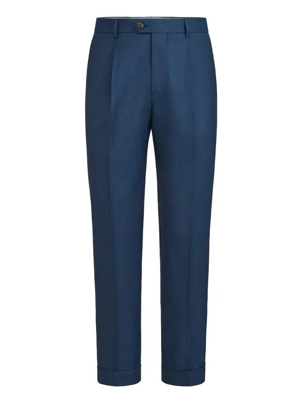Brunello Cucinelli Prince Of Wales Virgin Wool Trousers - Blue