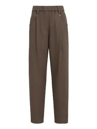 Brunello Cucinelli Baggy Pull-on Trousers - Pine Cone Brown