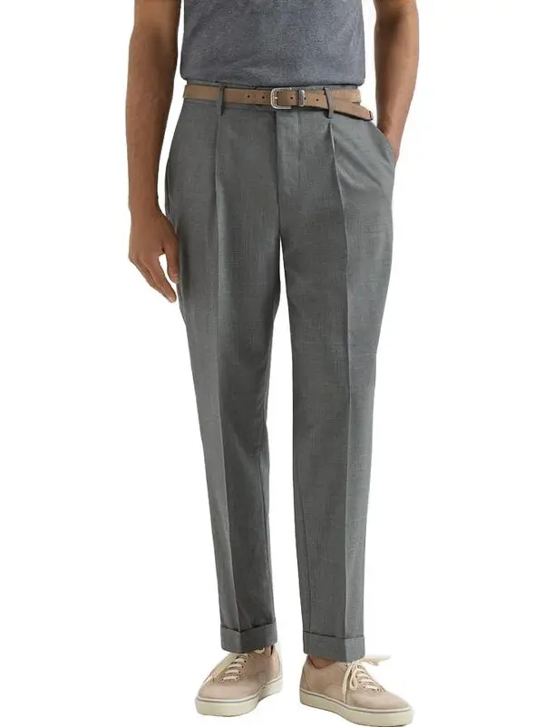 Brunello Cucinelli Virgin Wool Trousers - Anthracite