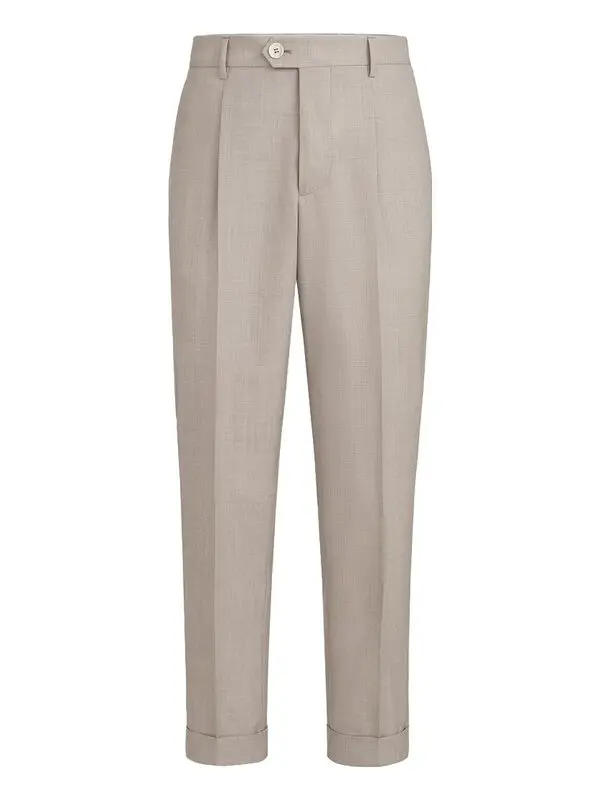 Brunello Cucinelli Virgin Wool Trousers - Brown