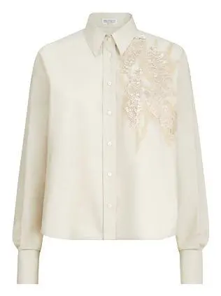 Brunello Cucinelli Shirt With Dazzling Seabed Embroidery - Panama