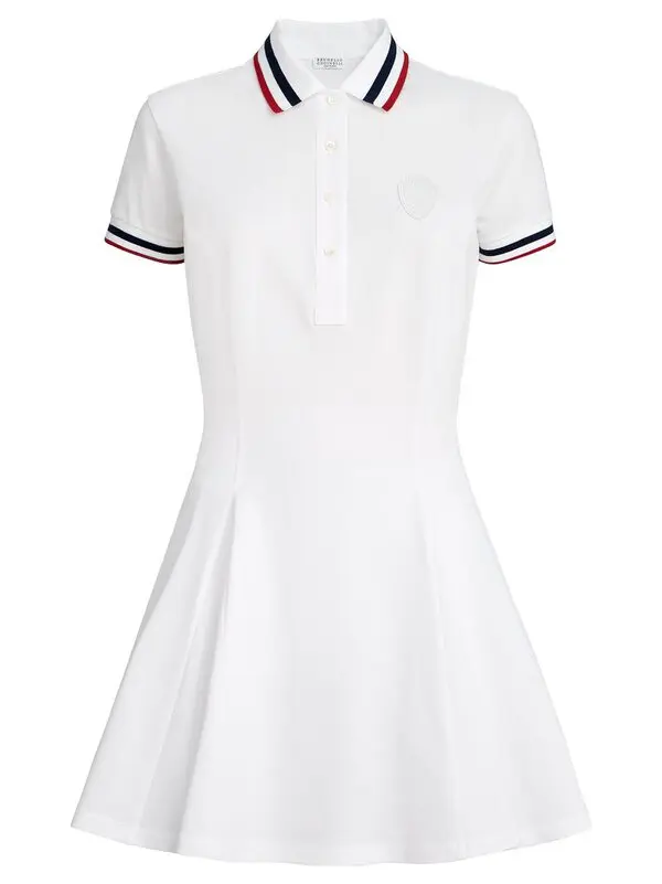 Brunello Cucinelli Mini Dress With Logo - White
