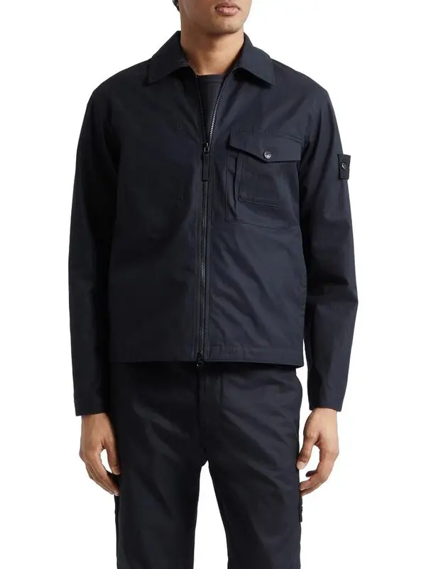 Stone Island Cotton Canvas Zip Jacket - Black