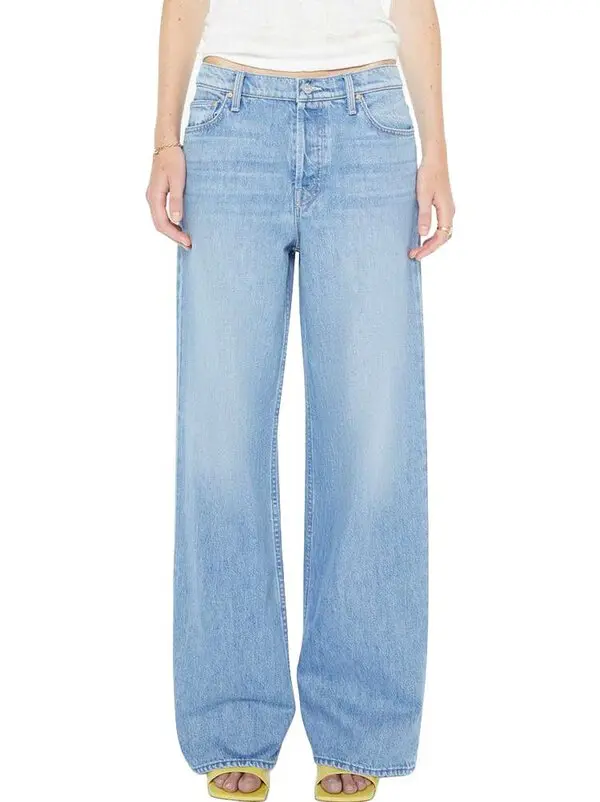 MOTHER The Rerun Zip Sneak Wide Leg Jeans - Last Bite