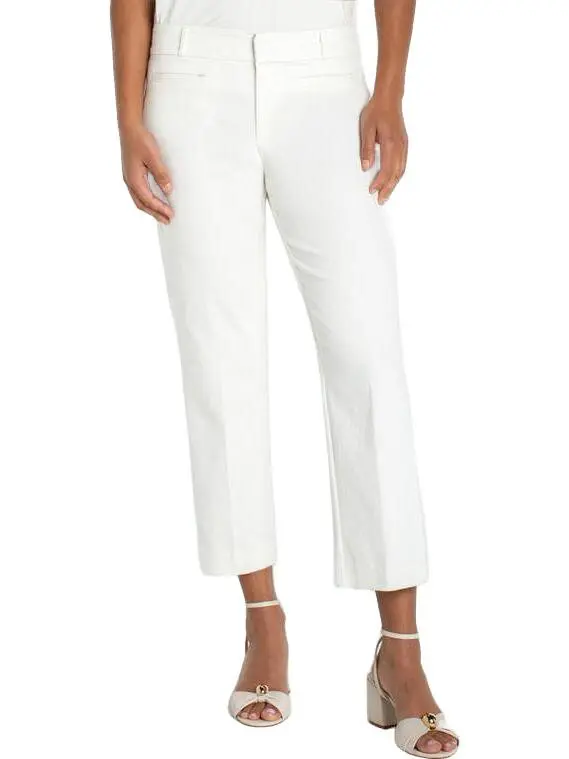 LIVERPOOL Welt Pocket Crop Straight Leg Pants - Whipped Cream