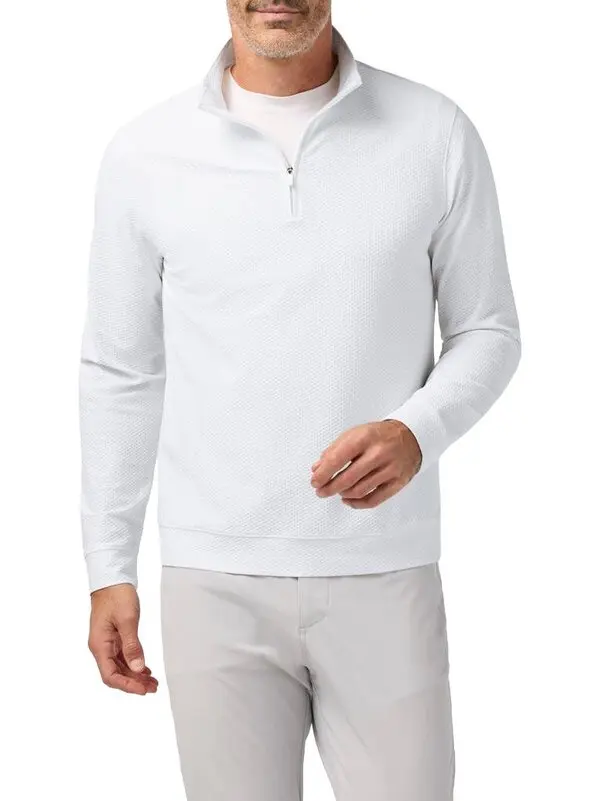 Mizzen+main Easton Textured Quarter-zip Pullover - White