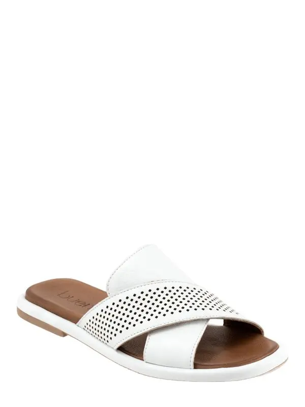 BUENO Edison Leather Slide Sandal - White