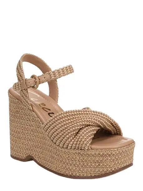 CIRCUS NY BY SAM EDELMAN Joanne Ankle Strap Platform Wedge Sandal - Amber Sand/natural