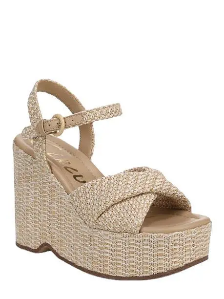 CIRCUS NY BY SAM EDELMAN Joanne Ankle Strap Platform Wedge Sandal - Natural/cream