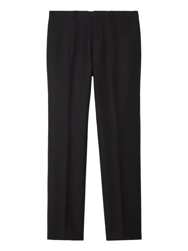 Burberry Striped Wool Mohair Tailored Trousers - Black