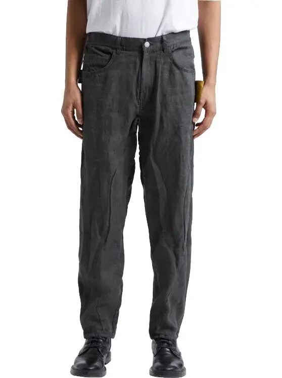 UNDERCOVERISM Asymmetric Seam Crinkled Linen Pants - Khaki Gray