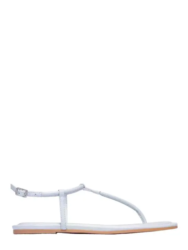 Bernardo T-strap Leather Sandals - Blue