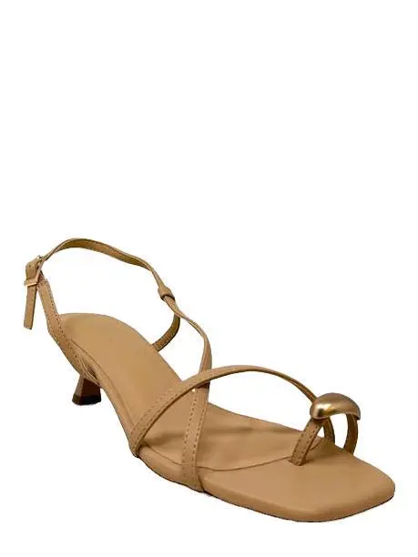 SHU SHOP Harper Slingback Kitten Heel Sandal - Beige
