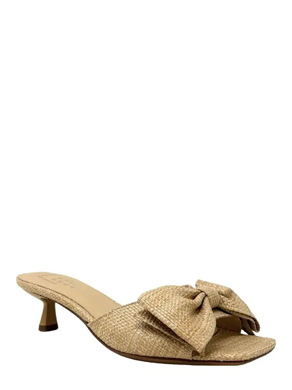 SHU SHOP Ella Kitten Heel Slide Sandal - Raffia