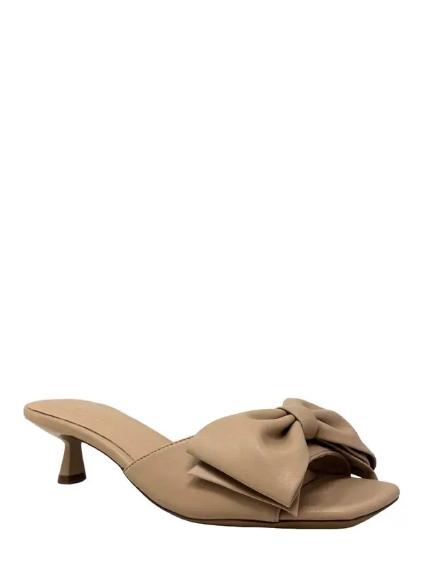 SHU SHOP Ella Kitten Heel Slide Sandal - Tan
