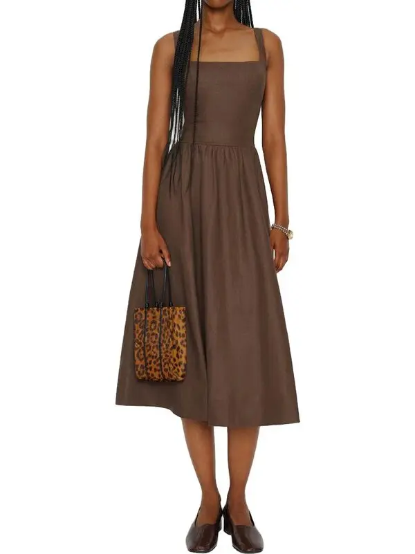 REFORMATION Janu Linen Sundress - Chocolate Cake