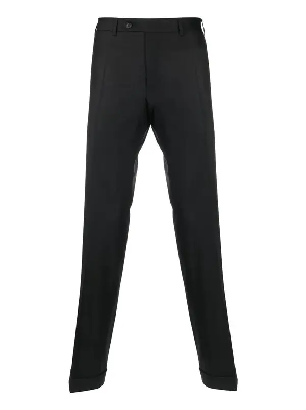 Canali Straight-leg Wool Tailored Trousers - Black