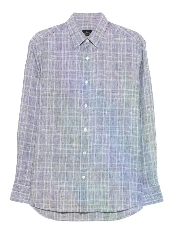 Brioni Checked Shirt - Blue