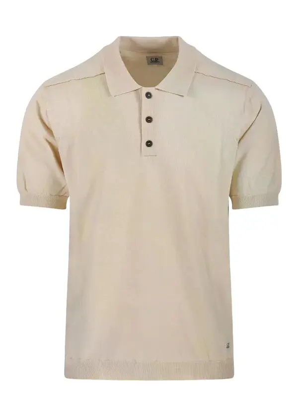C.P. COMPANY Buttoned Short-sleeve Knitwear - Neutrals
