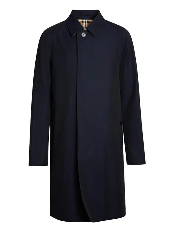 Burberry Mid-length Tropical Gabardine Camden Car Coat - Blue Carbon