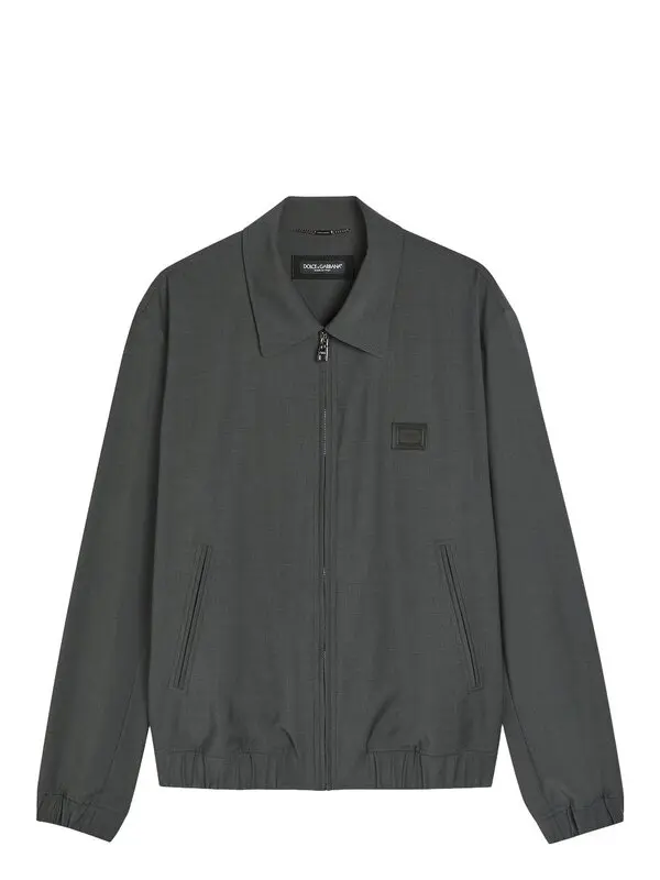 Dolce & Gabbana Logo-appliquéd Wool-blend Jacket - Grey