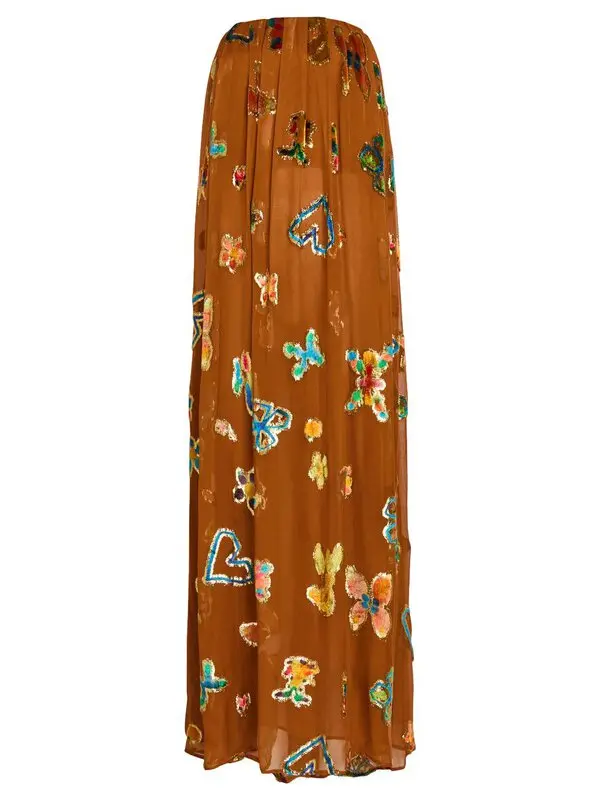 ALEMAIS Devoré Silk-blend Maxi Dress - Bronze