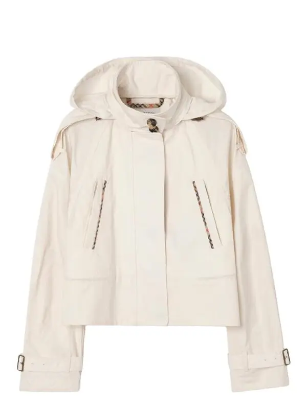 Burberry Cropped Lightweight Cotton Ladymoor Jacket - Seashell White