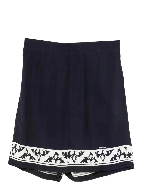 Sandro Patterned Trim Shorts - Blue