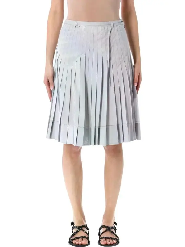 LOW CLASSIC Pleated Midi Skirt - Blue