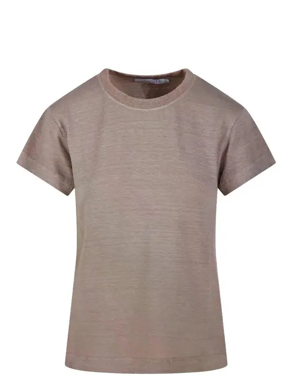 DANIELE FIESOLI Short-sleeve Ribbed T-shirt - Neutrals