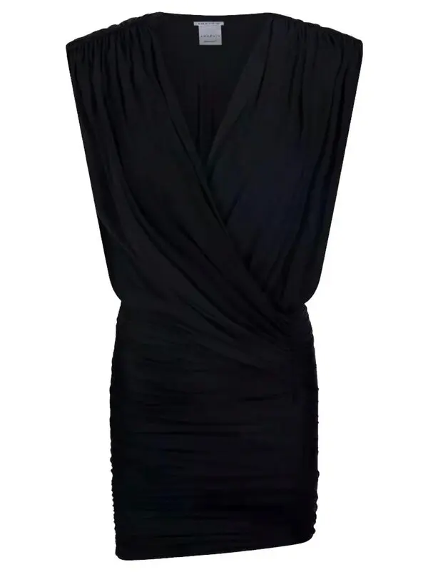 AMAZUIN Candice Draped Mini Dress - Black