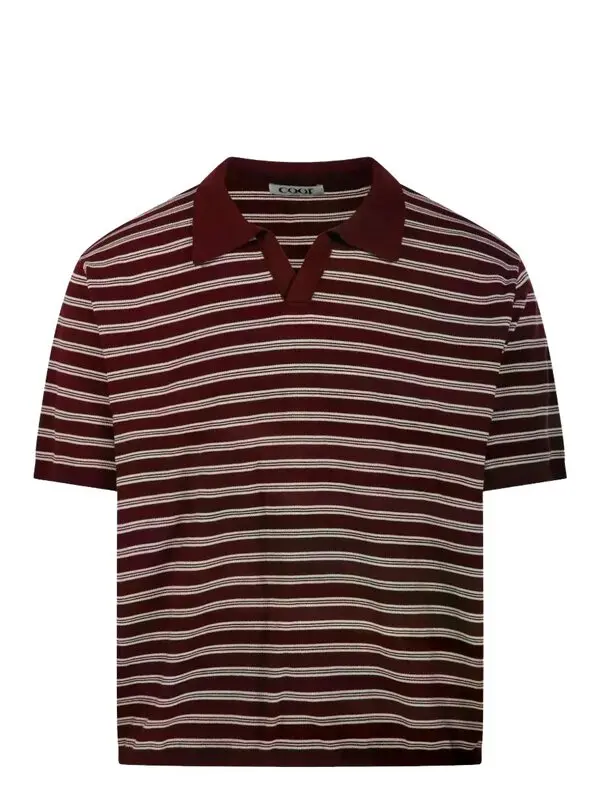 COOR Striped-pattern Polo Shirt - Red