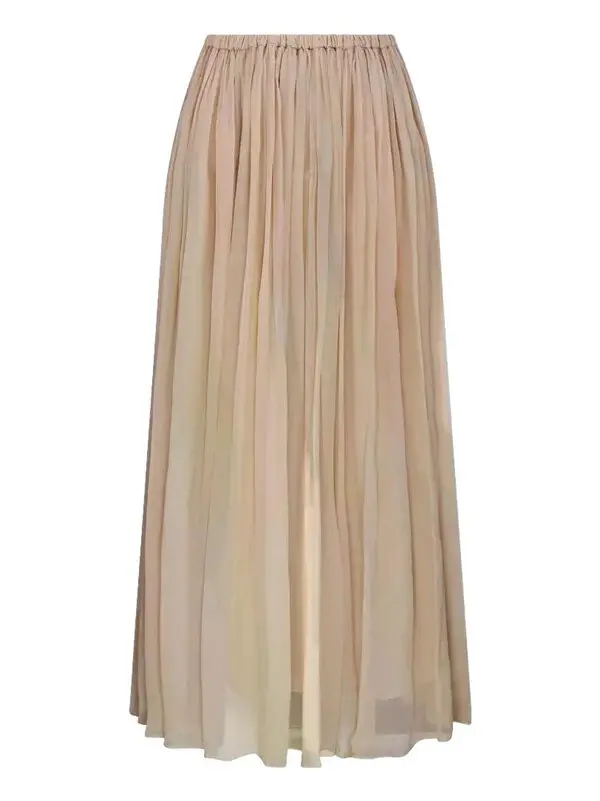INTO THE EAST Pleated Maxi Skirt - Neutrals