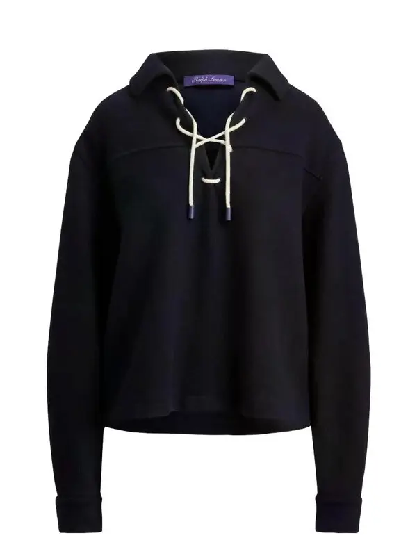 Ralph Lauren Lace-up Collared Sweatshirt - Blue