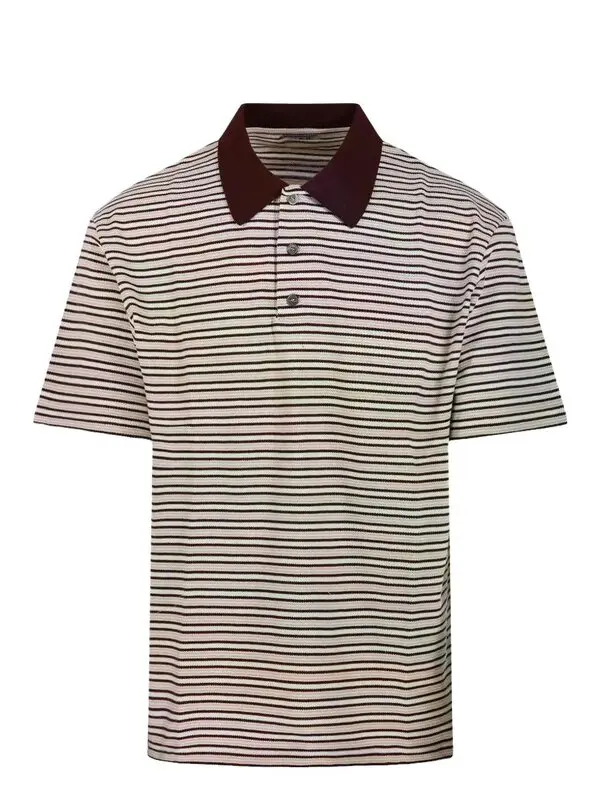 COOR Striped-pattern Polo Shirt - Neutrals