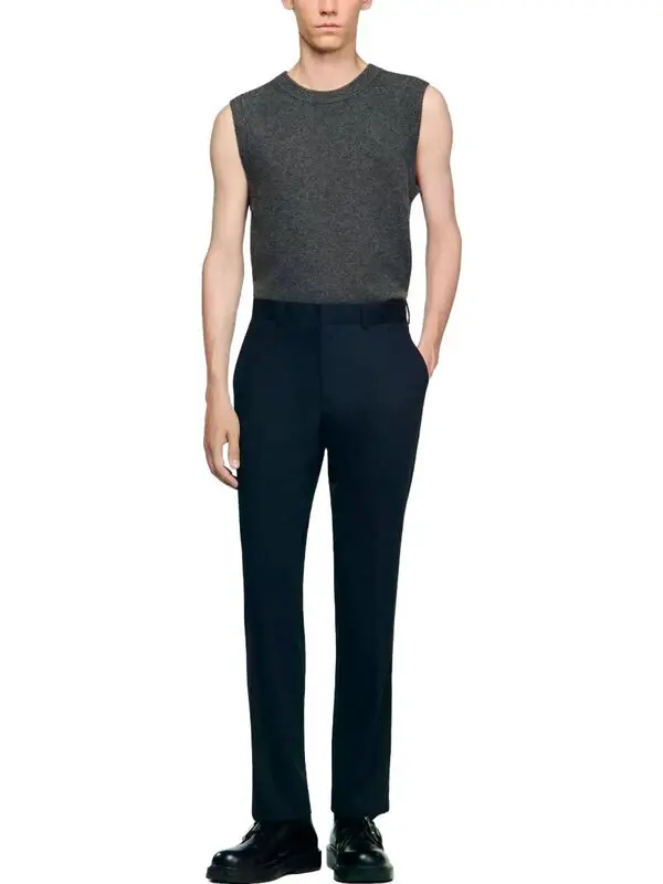 Sandro Wide-leg Wool Suit Trousers - Blue