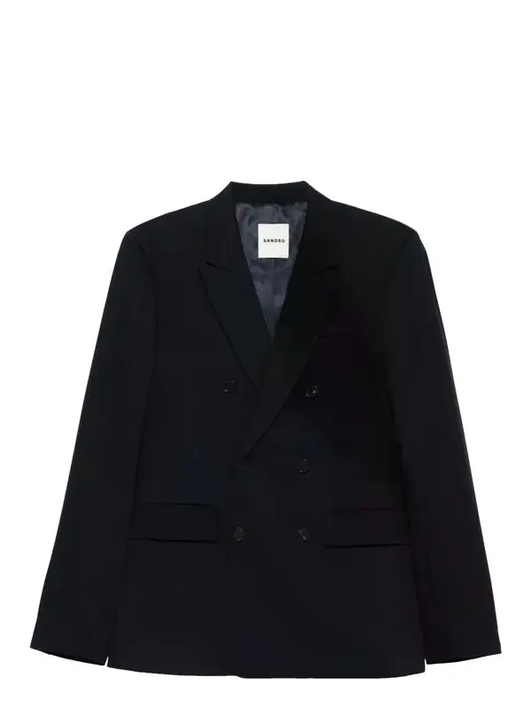 Sandro Double-breasted Suit Jacket - Blue