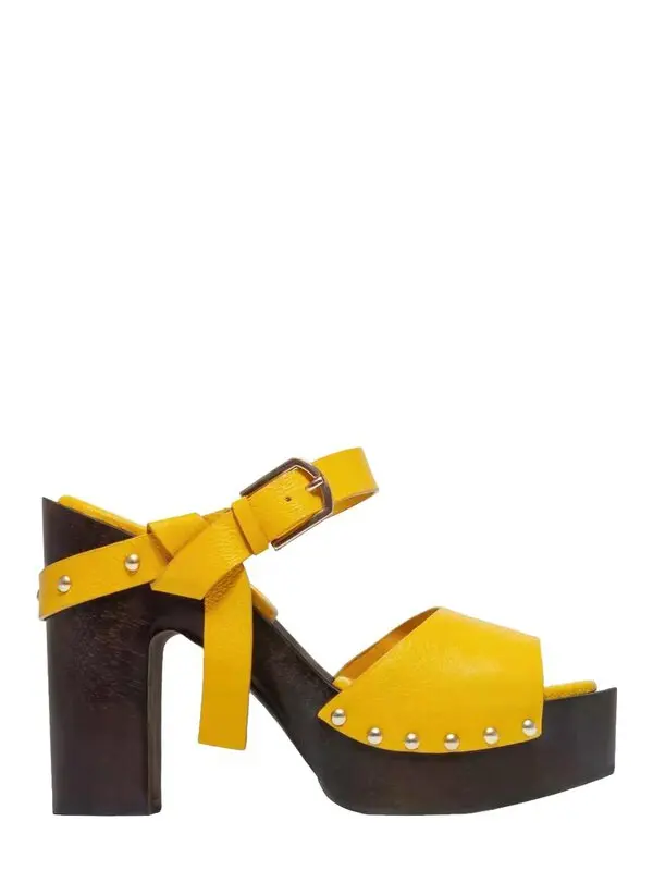 Bernardo Luxor Studded Platform Heeled Sandals - Yellow