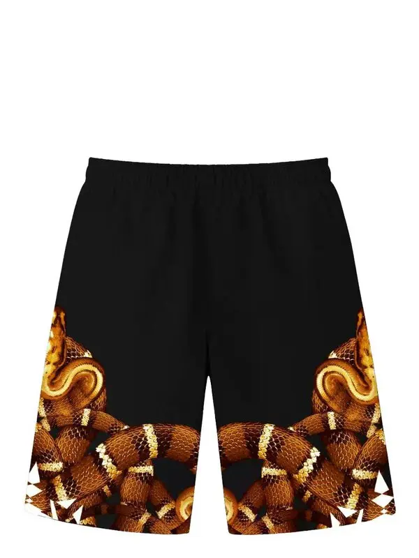 COUNTY OF MILAN Snake-print Deck Shorts - Black